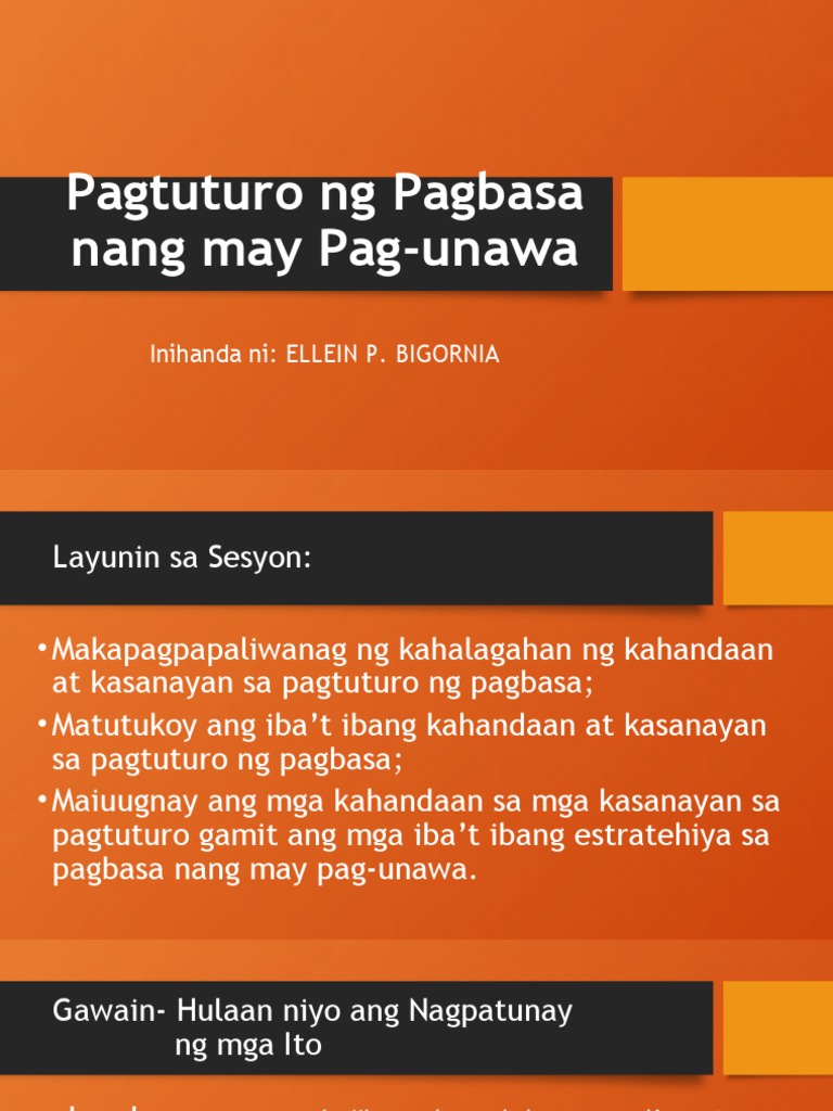 Pagbasa Nang May Pag-Unawa 1 | PDF