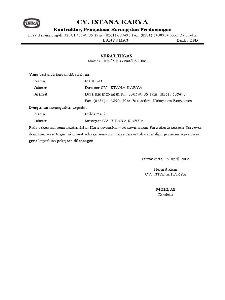 CV Istana Karya Kontraktor dan Perdagangan | PDF