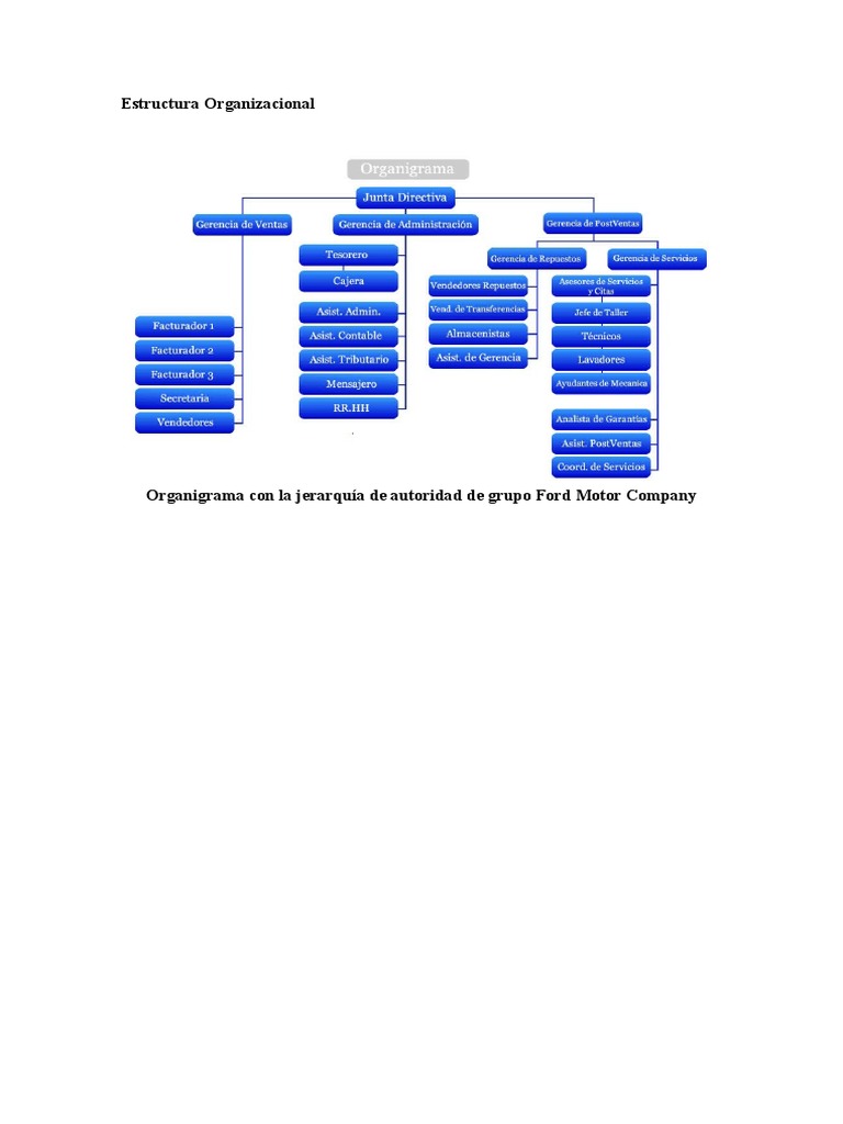 Estructura Organizacional Ford Motor | PDF