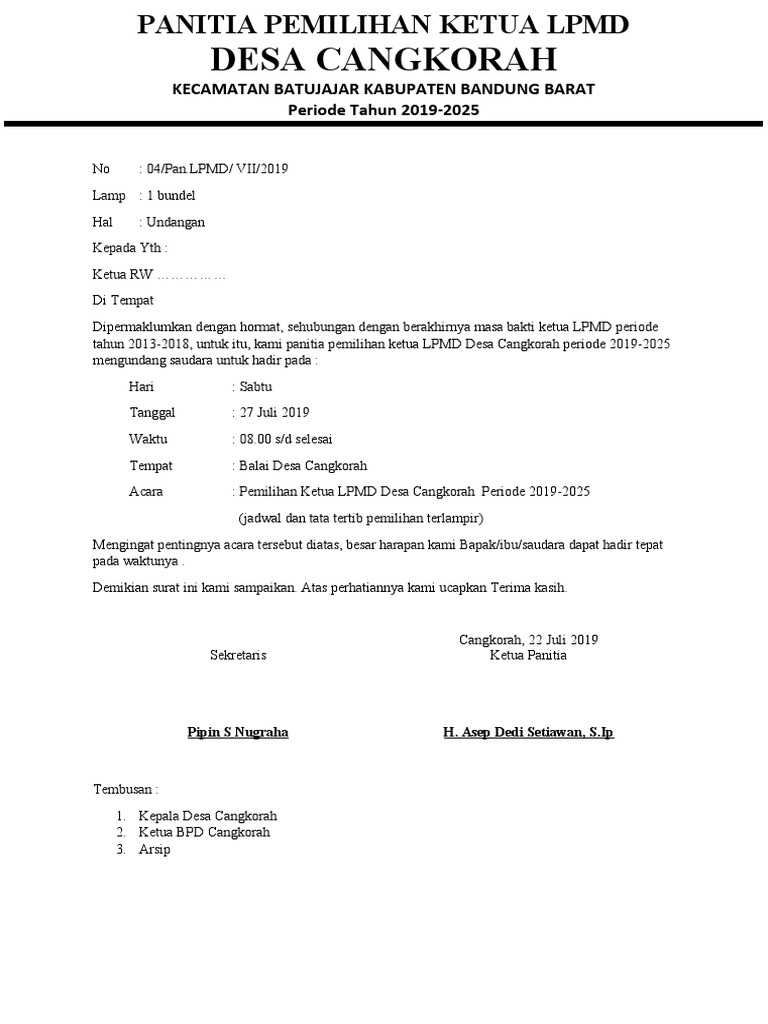 Undangan LPMD | PDF