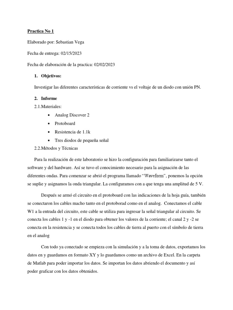 Lab 1 Semi | PDF | Diodo | Semiconductores