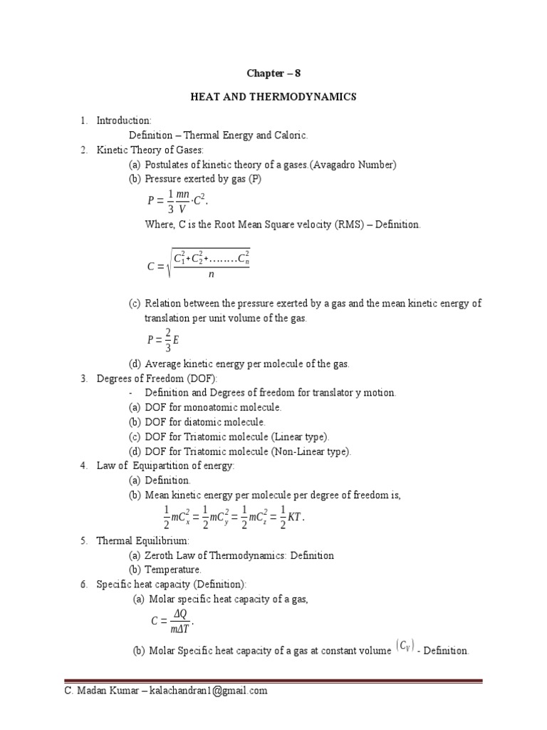 Heat and Thermodynamics-8 | PDF | Gases | Heat