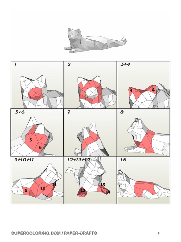 Laying Cat Paper Crafts | PDF