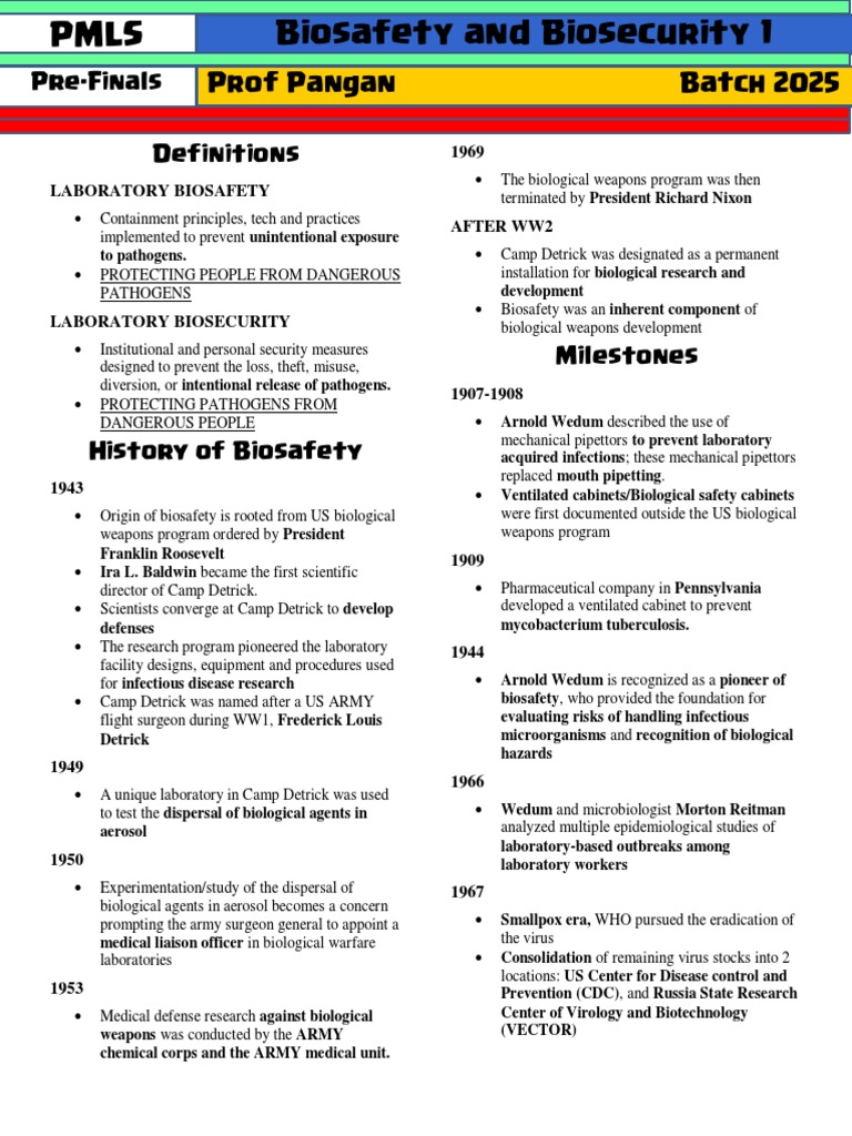 Biosafety and Biosecurity 1 | PDF | Medicine | Clinical Medicine