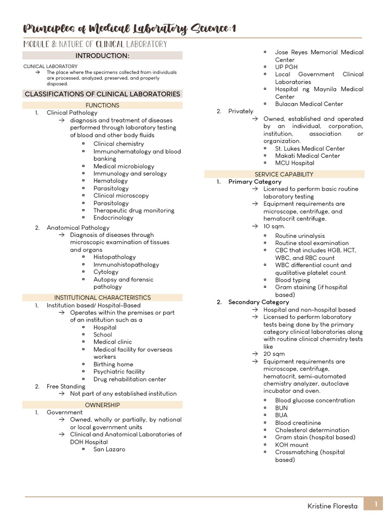 PMLS Nature of Clinical Laboratory Trans | PDF | Pathology | Medical Laboratory