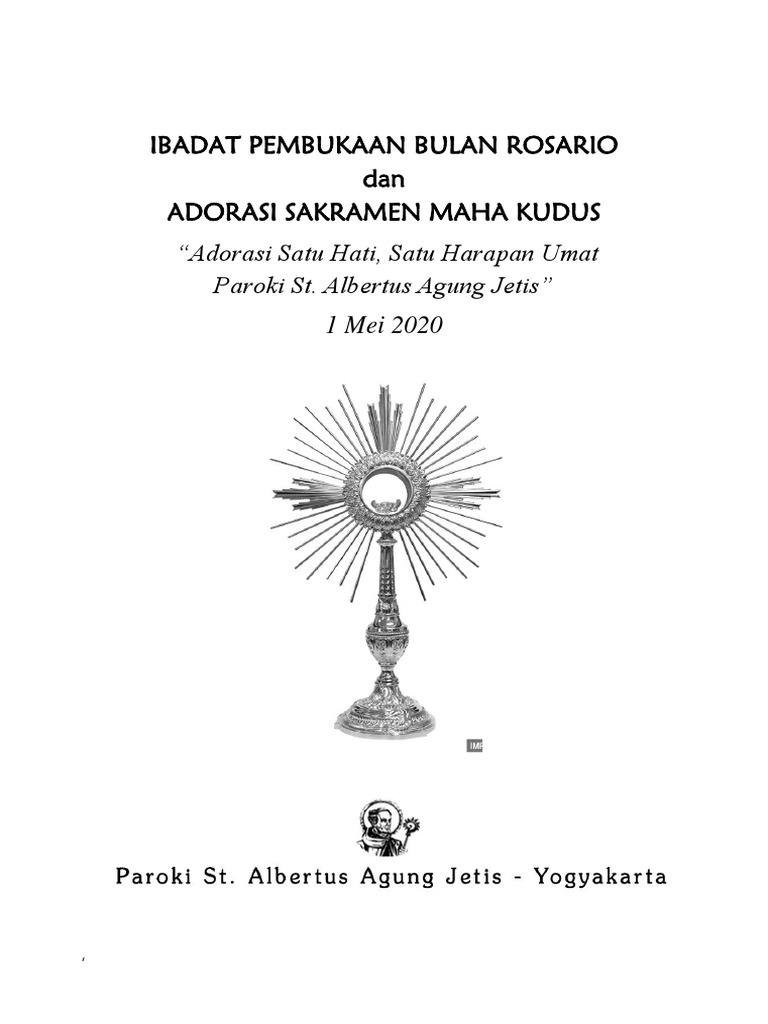 Panduan Ibadat Pembukaan Bulan Maria 1 Mei 2020 | PDF