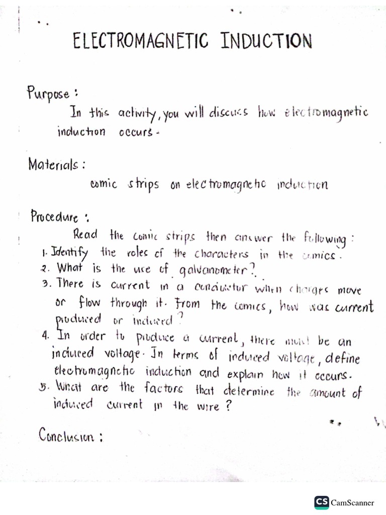 Electromagnetic Induction Comics | PDF