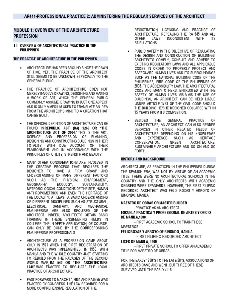 Module 1 2 | Download Free PDF | Architect | Profession