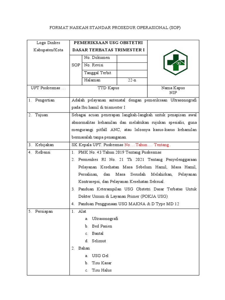 Format SOP USG K1 | PDF