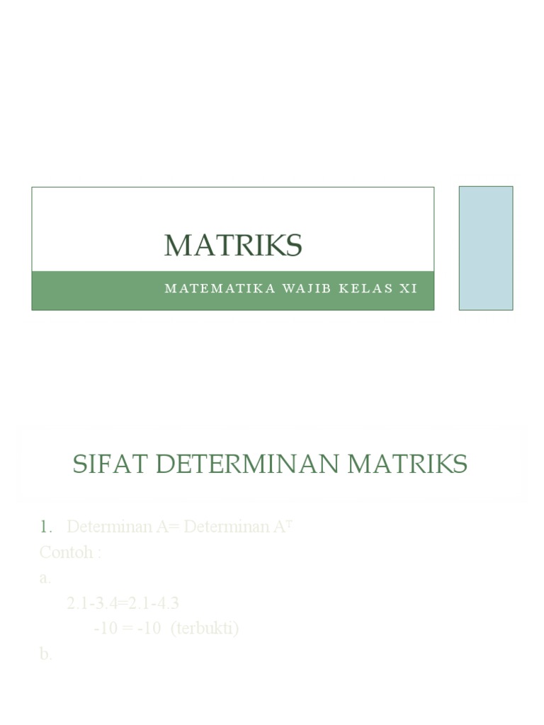 Determinan Matriks | PDF