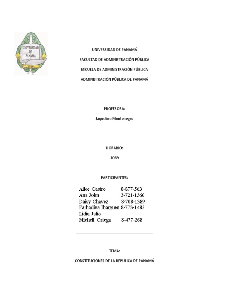 Constitucion de La Republica de Panama G | PDF | Constitución | Panamá