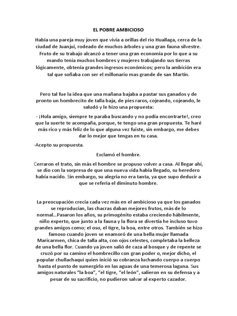 El Pobre Ambicioso | PDF