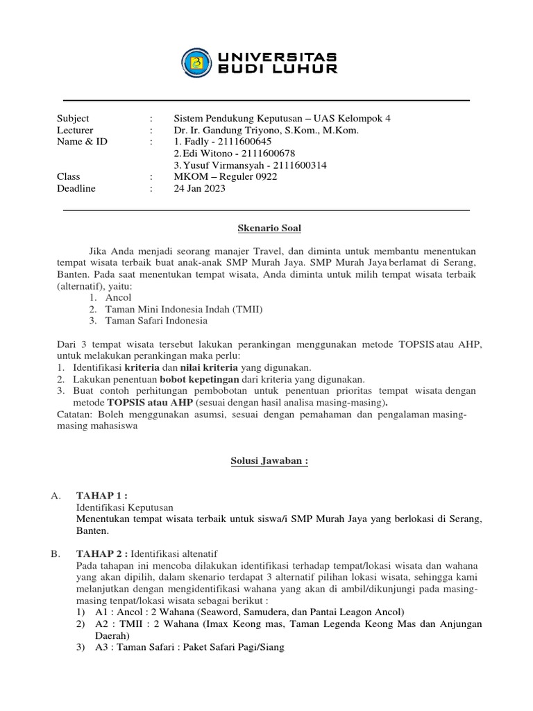 UAS SPK KELOMPOK 4 Fadly Edy Yusuf | PDF