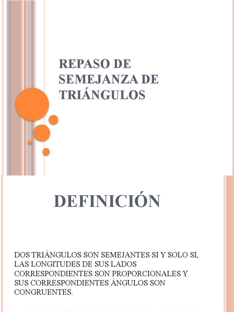 Repaso de Semejanza de Triángulos | PDF