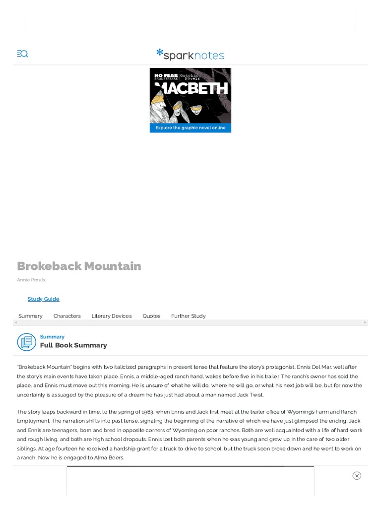 Brokeback Mountain - Full Book Summary | PDF