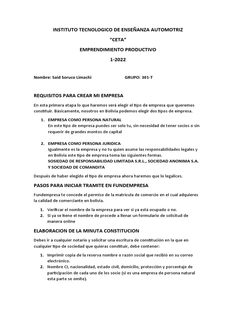 Institucion Tecnologiaca de Enceñanza Automotriz CETA | PDF
