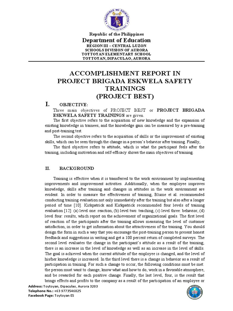 ACR in Project BEST | PDF | First Aid | Goal