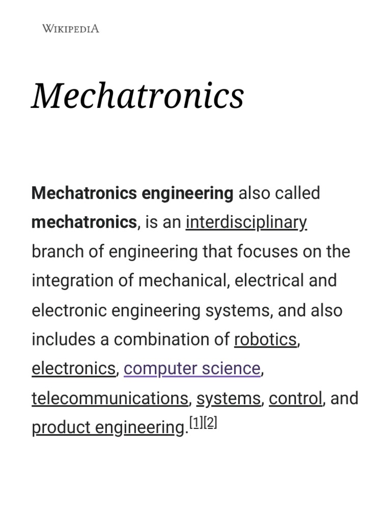 Mechatronics | Download Free PDF | Physical Sciences | Electrical Engineering
