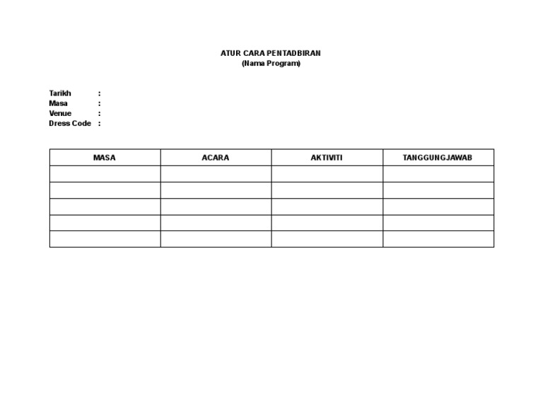 Template Aturcara Pentadbiran | PDF