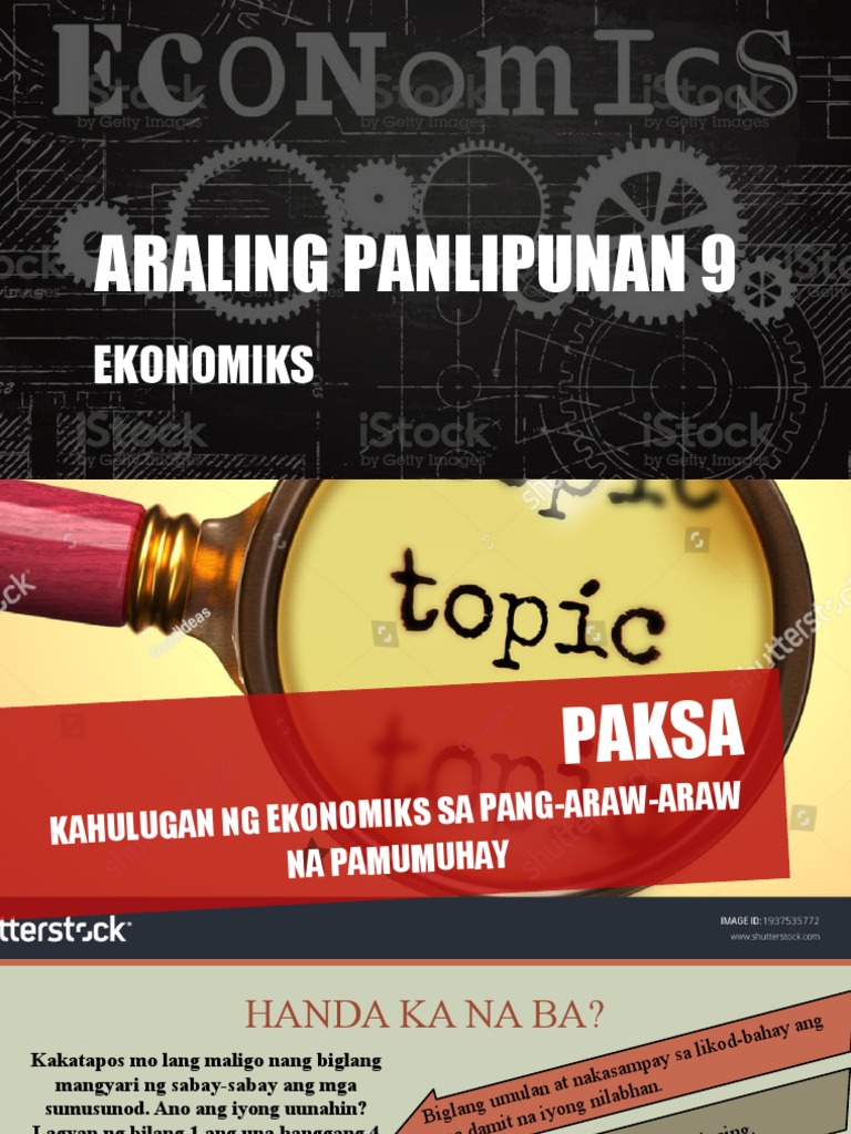 Kahulugan NG Ekonomiks at Kahalagahan Sa Pang Araw-Araw Na Pamumuhay | PDF