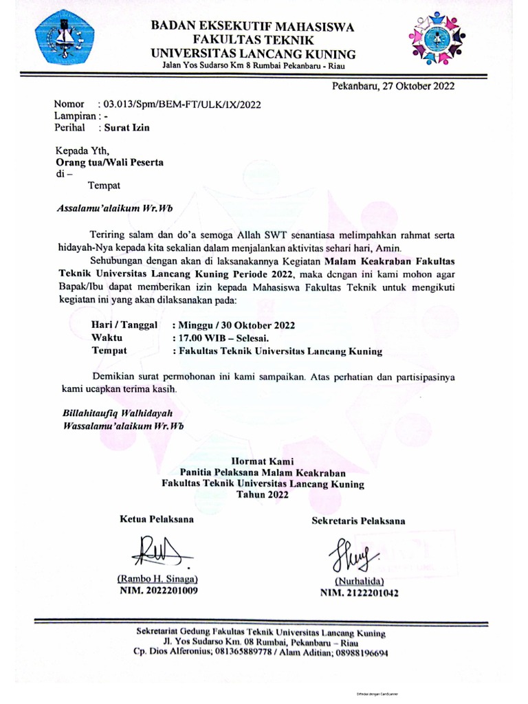 Surat Izin MAKRAB | PDF