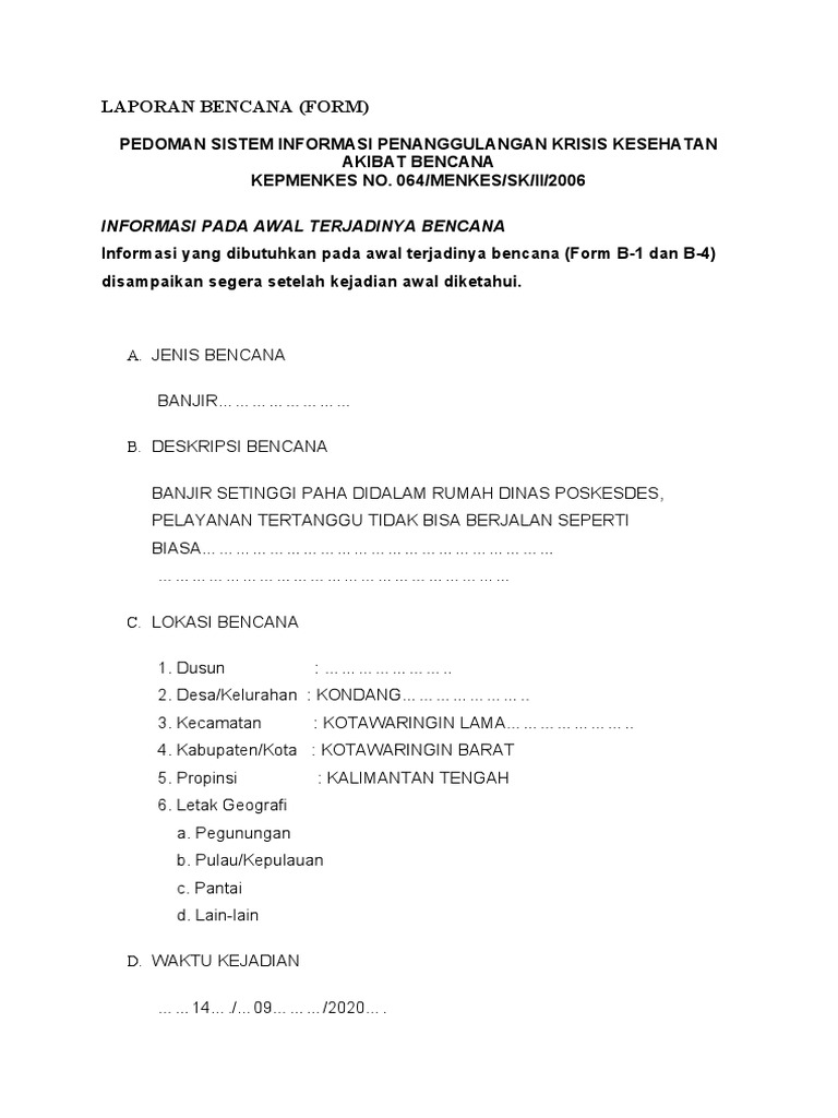 Laporan Bencana: Penanganan Banjir Kotawaringin | PDF