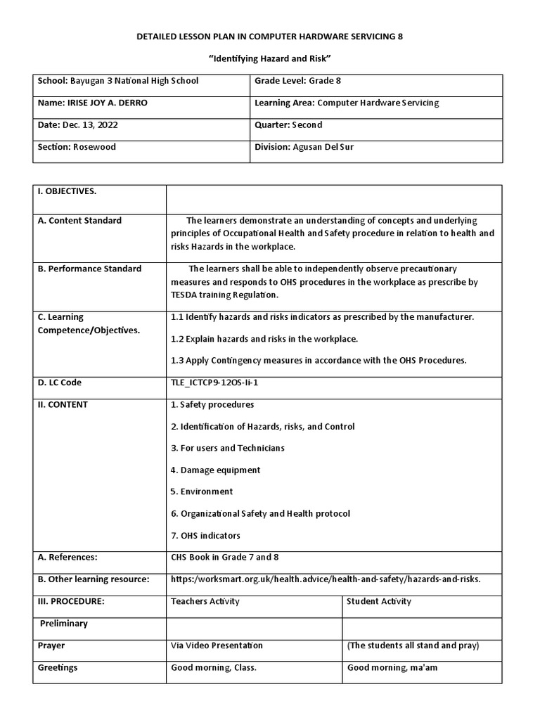Identifying Hazard and Risk | PDF | Hazards | Occupational Safety And ...