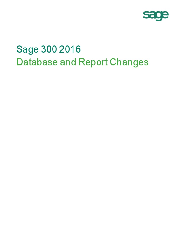 Sage300 DatabaseAndReportChanges | PDF | Accounts Payable | Invoice