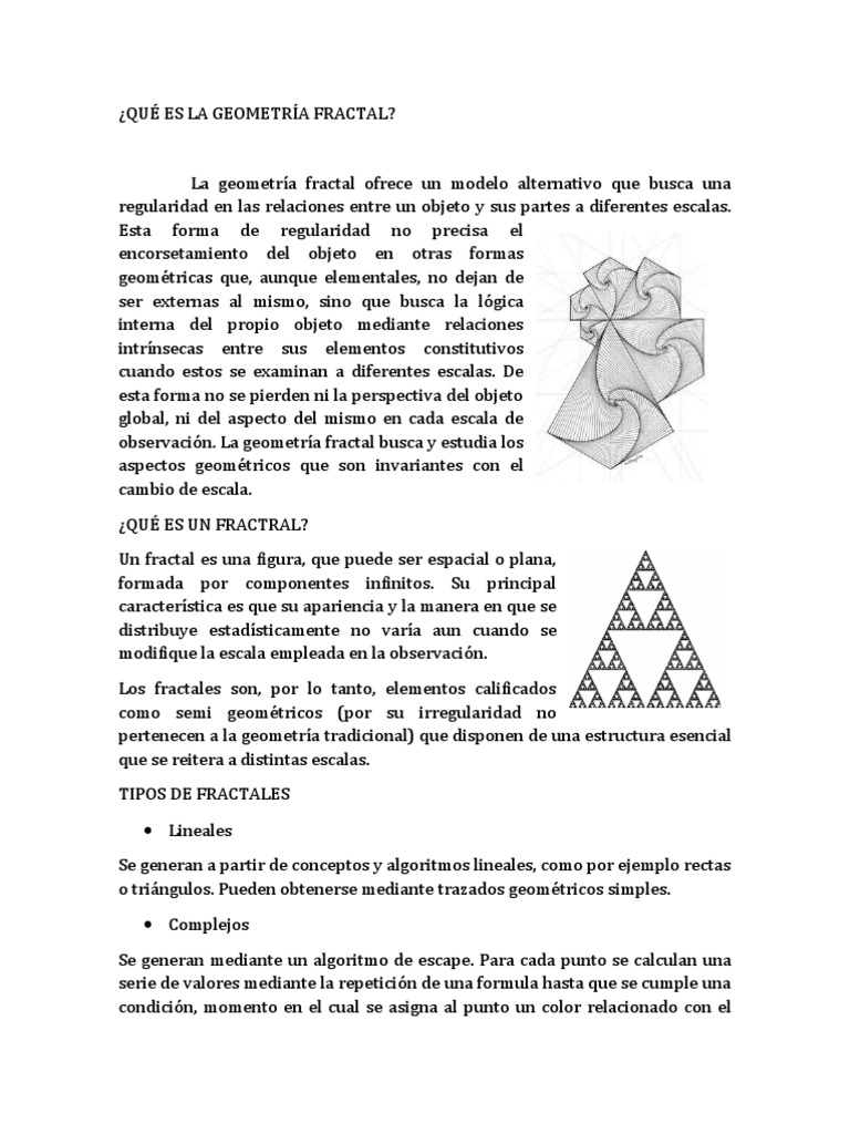Qué Es La Geometría Fractal | Descargar gratis PDF | Fractal | Geometría
