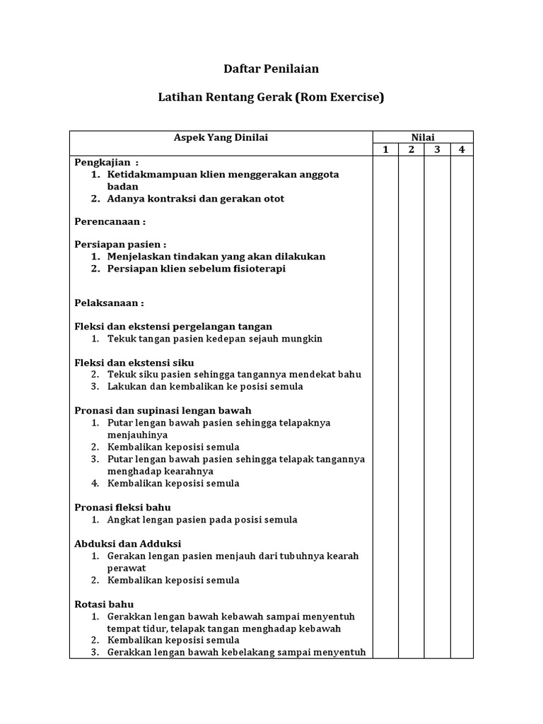 Daftar Penilaian ROM | PDF