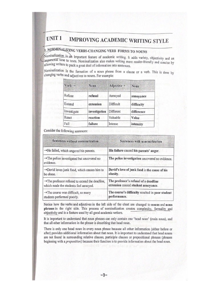 Unit 1 - Improving Academic Writing Style | PDF