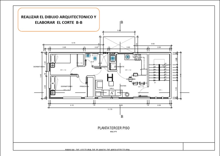 Arquitectura - Plano 1 Corte B-B | PDF