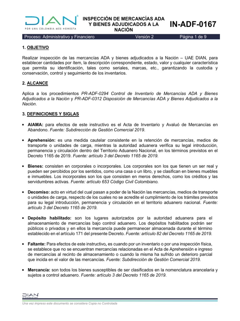 In Adf 0167 | PDF | aduana | Contabilidad