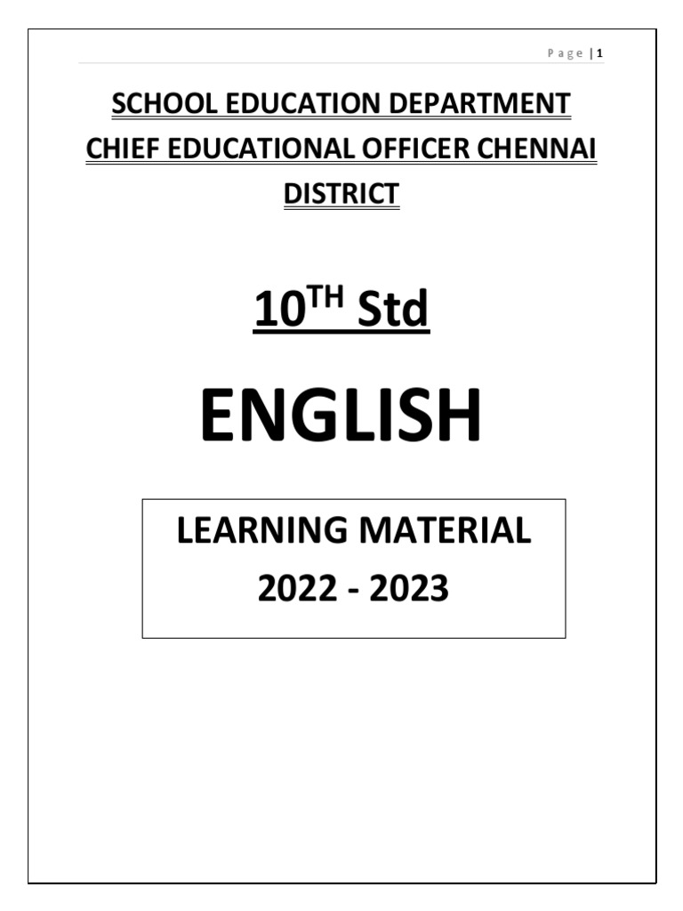 Enlish SSLC Question Pattern 2 | PDF | Chinese Martial Arts