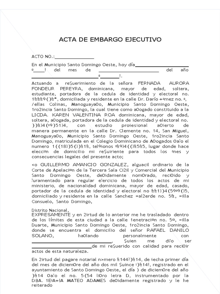 PDF Acta de Embargo Ejecutivo - Compress | PDF | Gobierno