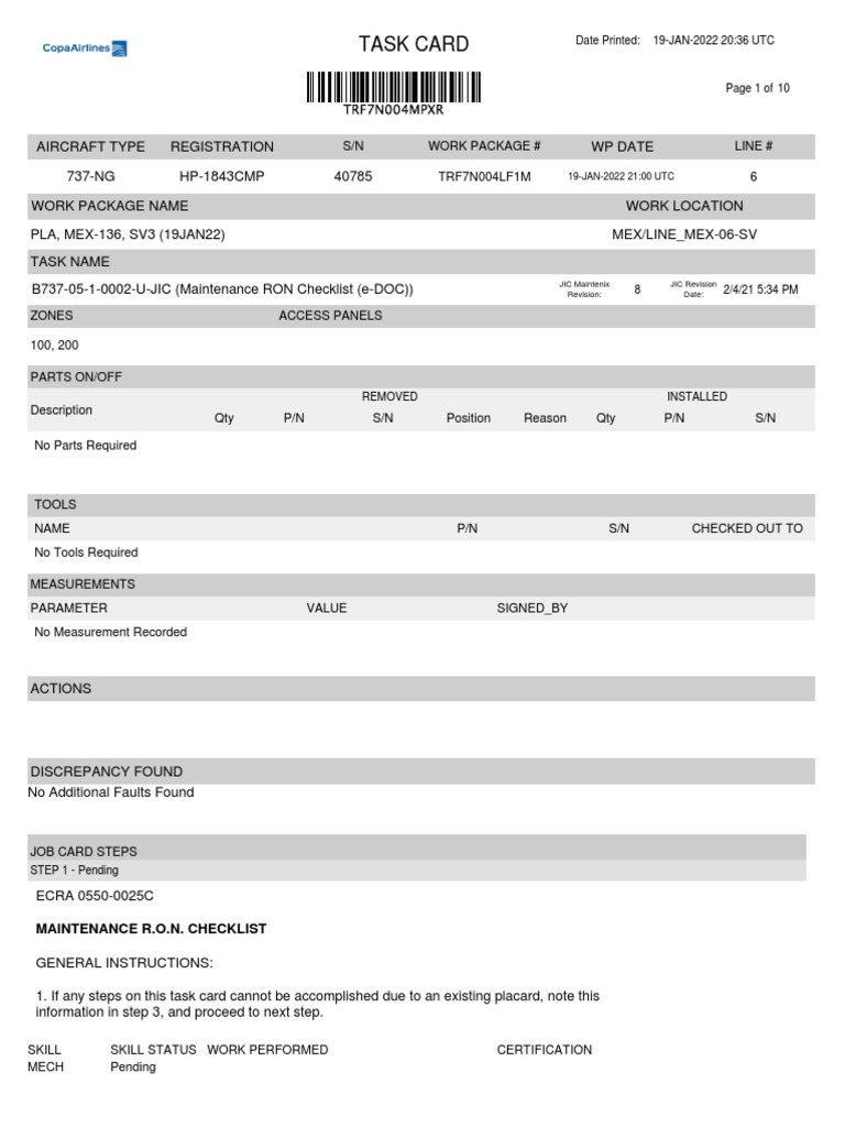 Ron Checklist | PDF | Aircraft Flight Control System | Switch