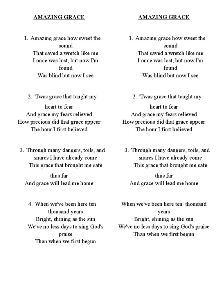 Amazing Grace | PDF | Amazing Grace | Religious Belief And Doctrine