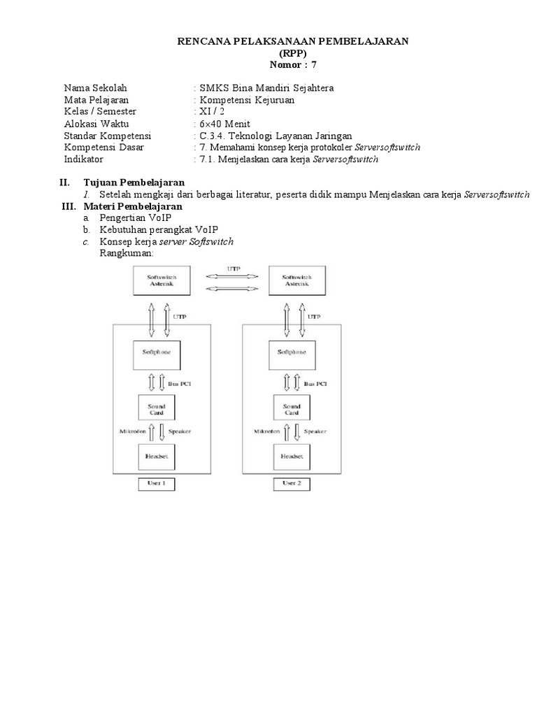 RPP Pembelajaran Serversoftswitch SMK | PDF