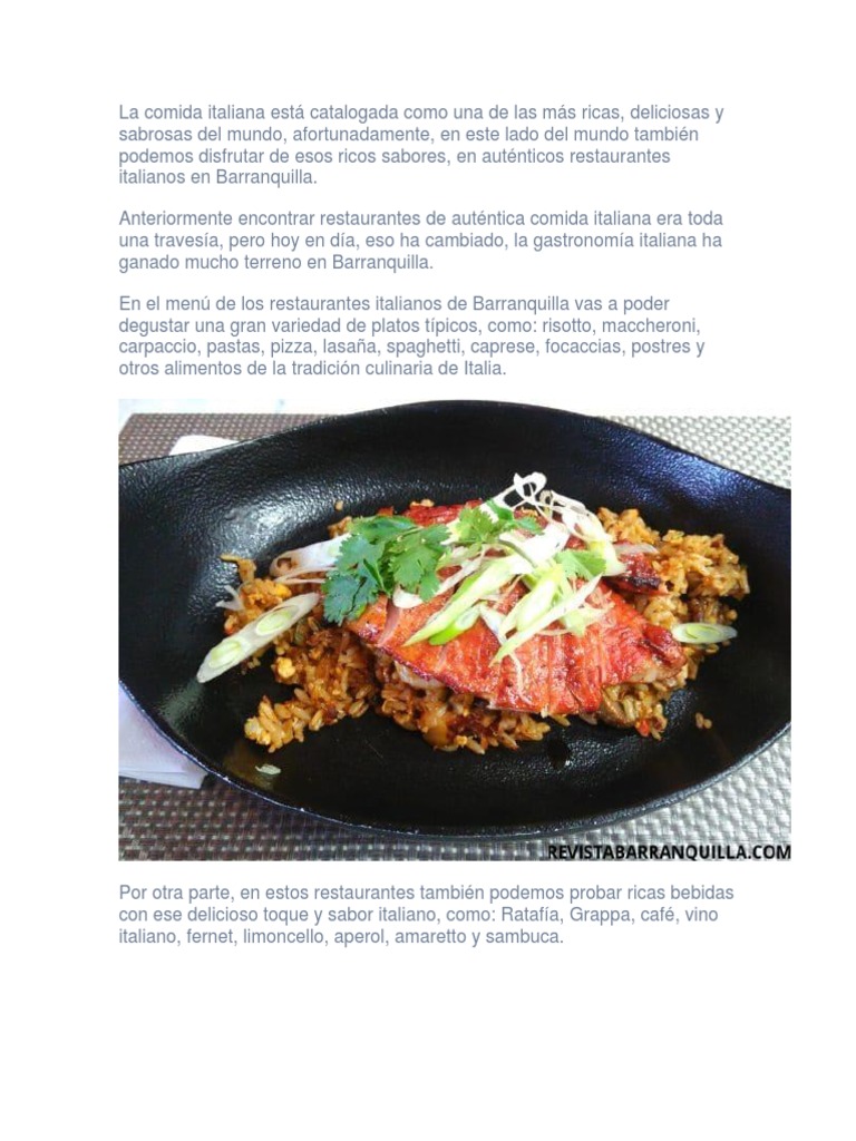 La Comida Italiana Está Catalogada Como Una de Las Más Ricas de ...