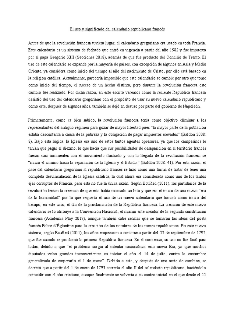 Calendario Republicano Franc s Significado Y Uso Del Nuevo Sistema De