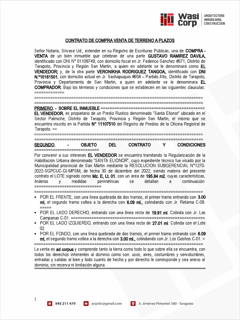 Minuta 03-Veronikha Rodriguez Tangoa | PDF | Propiedad | Consentimiento