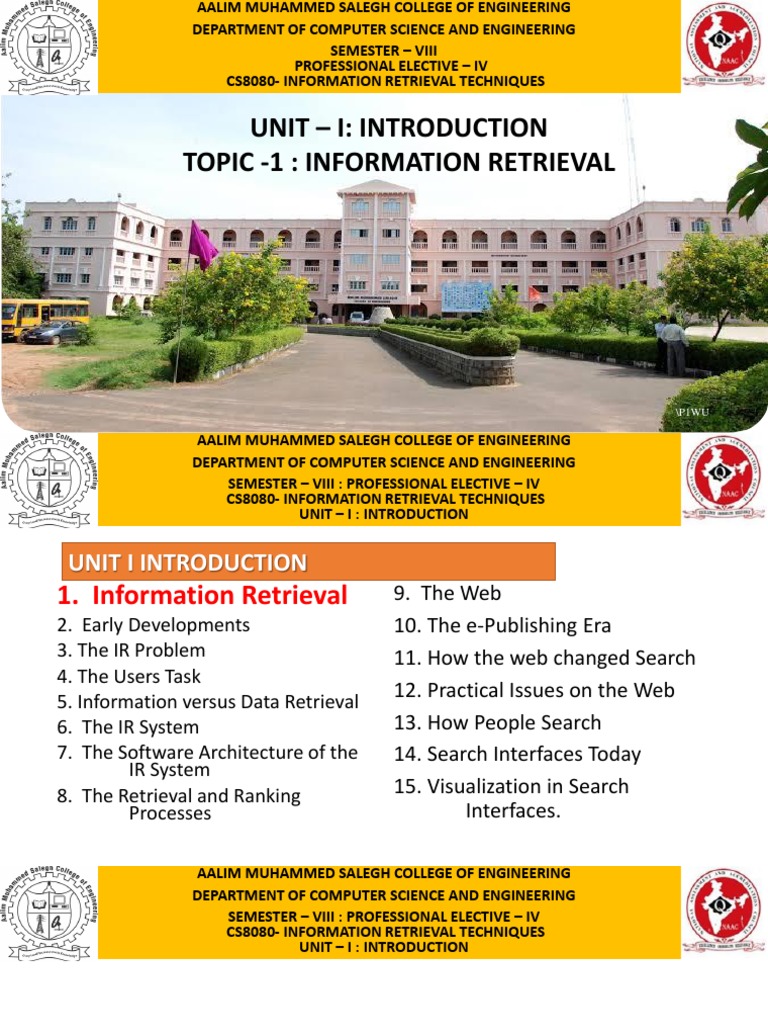 Cs8080informationretrievaltechniquesunit Ipptpdfversion 220423092105 | PDF | Information ...