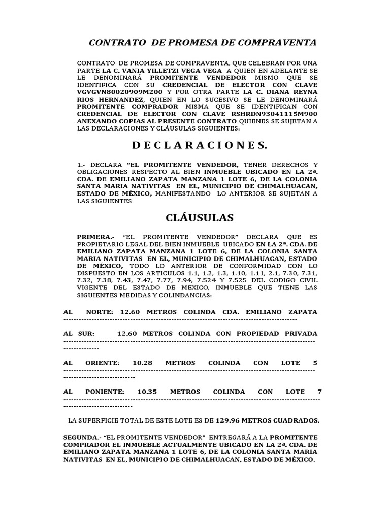 Contrato De Promesa De Compraventa Pdf Conceptos Legales Ley Común