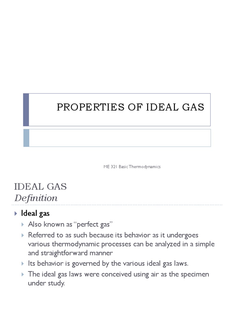 3 Properties of Ideal Gases | PDF | Gases | Enthalpy