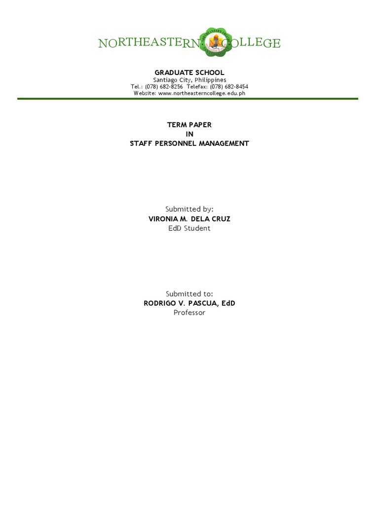 Ed202 - Staff Personnel Management | PDF | Human Resource Management ...