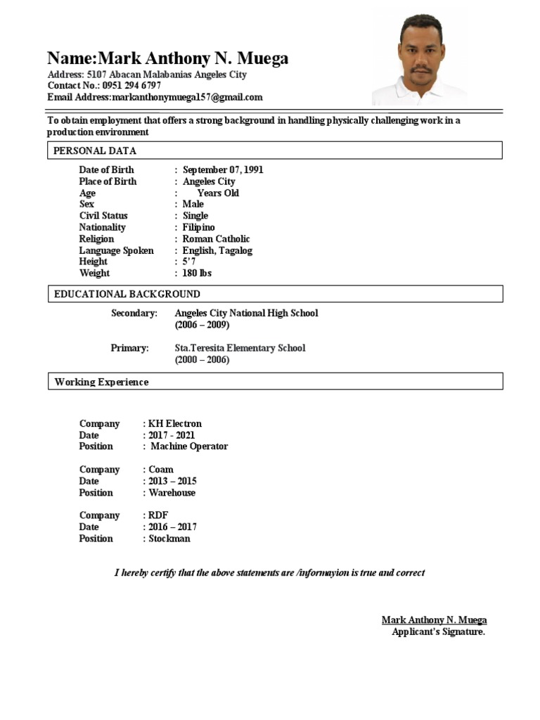 Mark Anthony Resume | PDF