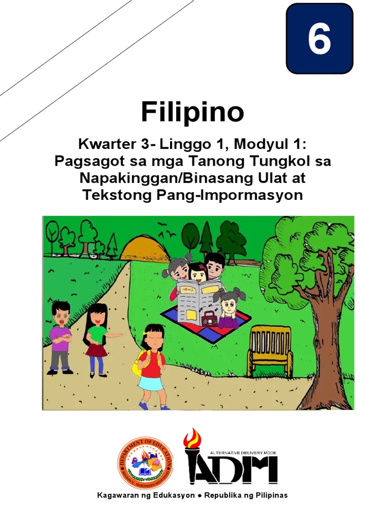 Filipino-6_Q3_Mod1_PagsagotSaMgaTanongTungkolSaNapakinggangUlatOTekstongPang-impormasyon-V4 | PDF