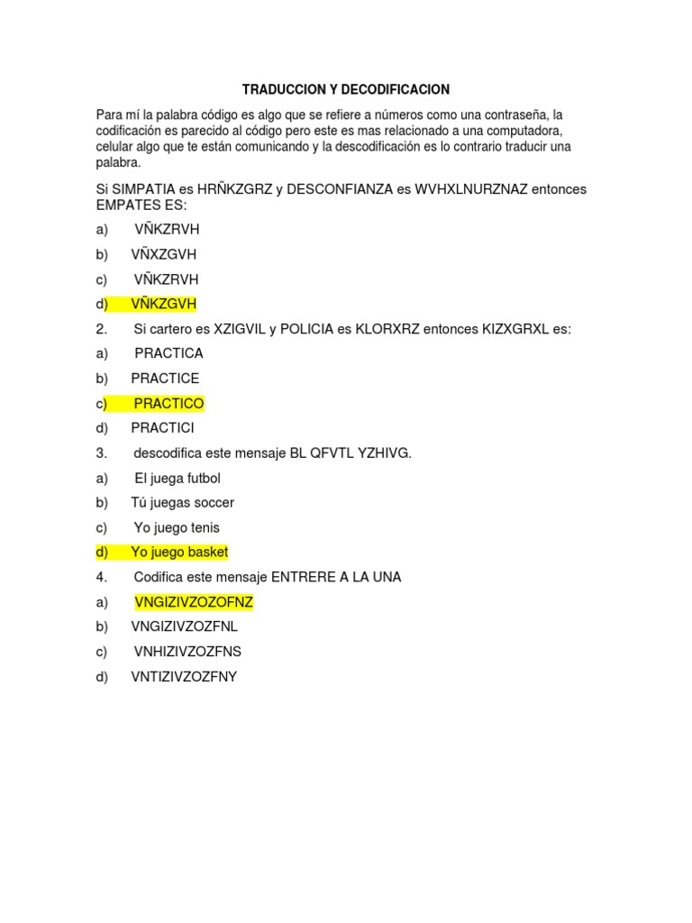 Actividad 44 Traduccion y Decodificacion | PDF