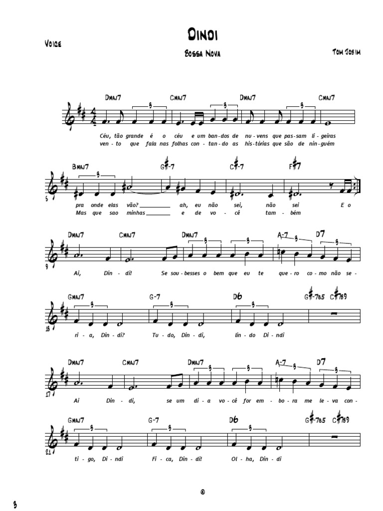 Dindi - Tom Jobim (Voice D) | PDF