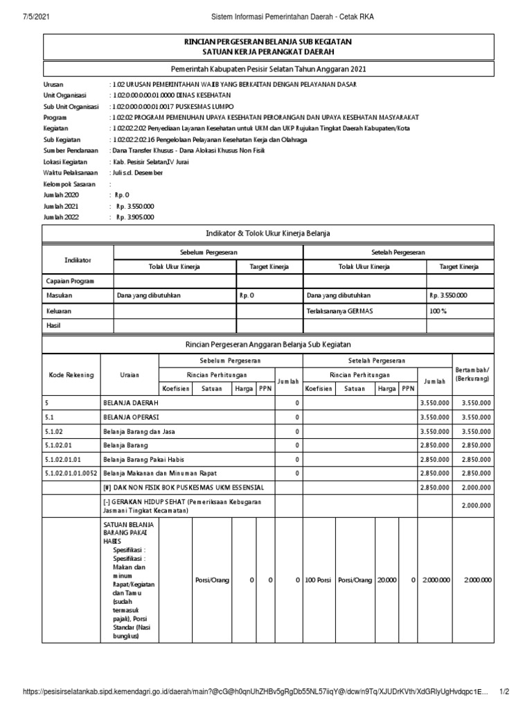 Pengelolaan Pelayanan Kesehatan Kerja Dan Olahraga PKM LUMPO | PDF
